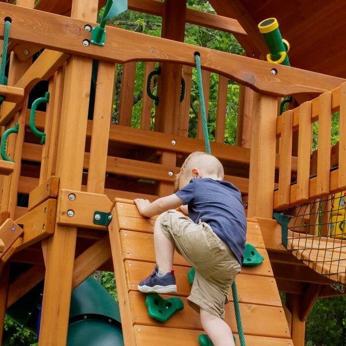 Treasure Trove II Swing Set /Tongue and Groove Wood Roof - Style Gears